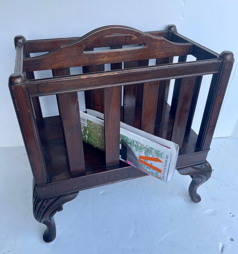 Early 1900's Mahogany Regency Style Magazine Rack For Sale at 1stDibs