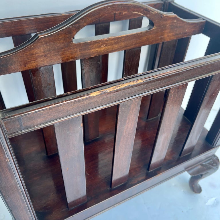 Early 1900's Mahogany Regency Style Magazine Rack For Sale at 1stDibs