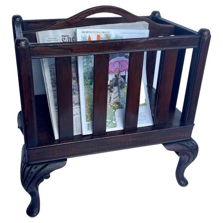 Early 1900's Mahogany Regency Style Magazine Rack For Sale at 1stDibs