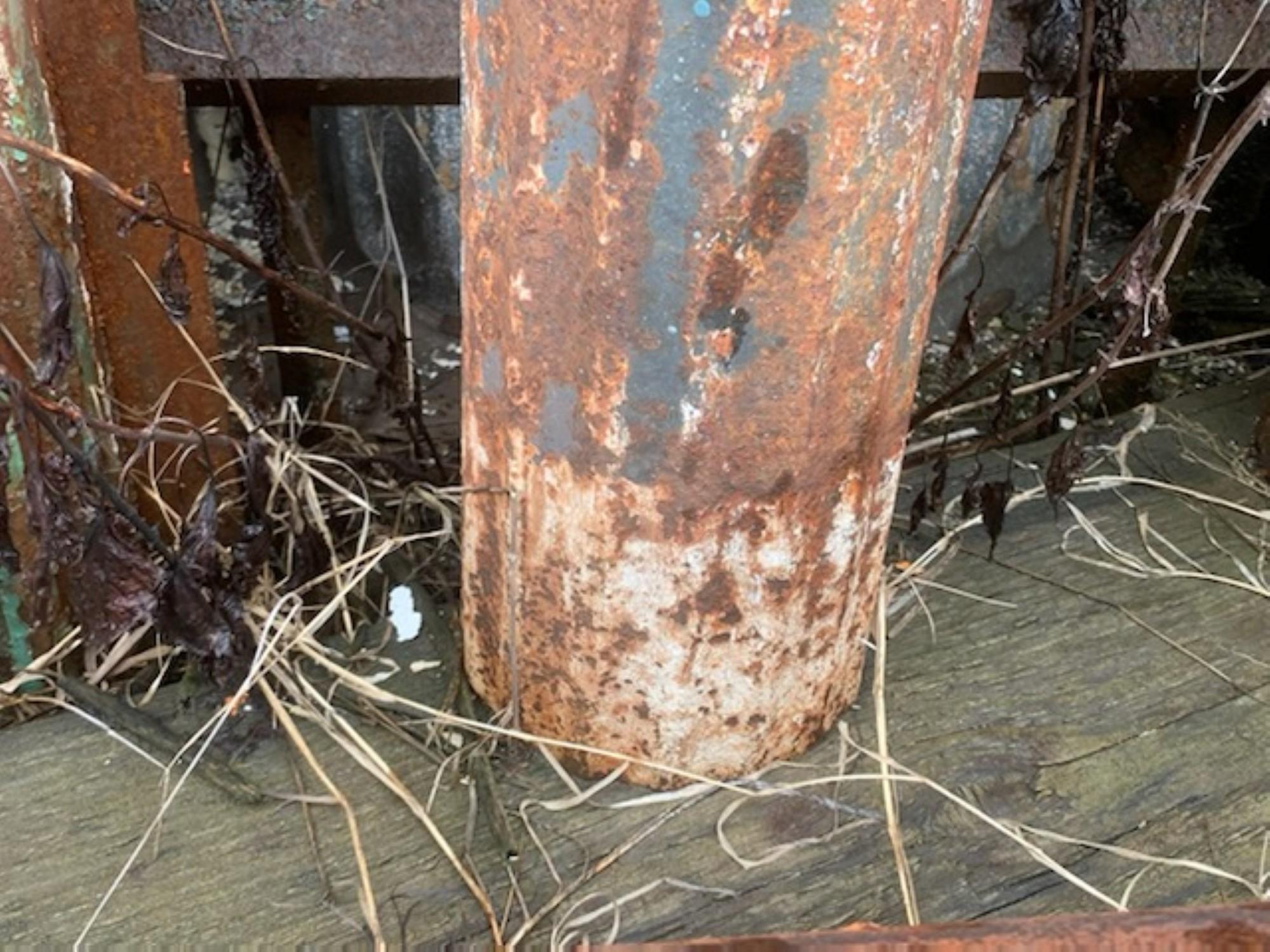 Early 1900s Pair of Fluted Cast Iron Structural Columns w/ Floral ...