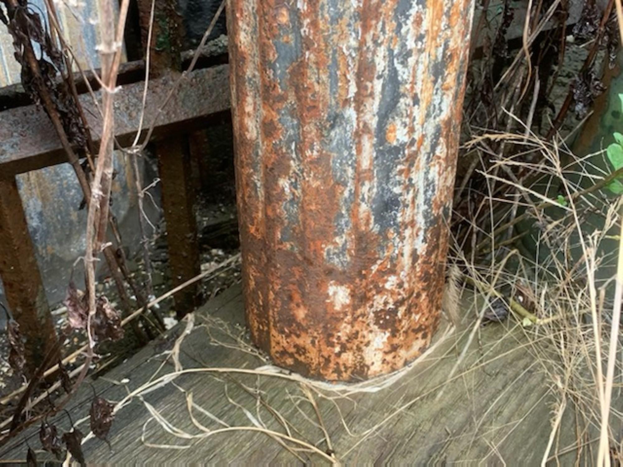 Early 1900s Pair of Fluted Cast Iron Structural Columns w/ Floral ...