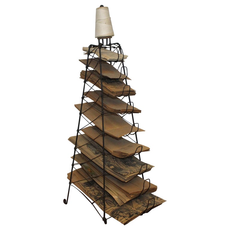 Early 1900s Paper Bag Storage Rack Display For Sale at 1stDibs | paper ...