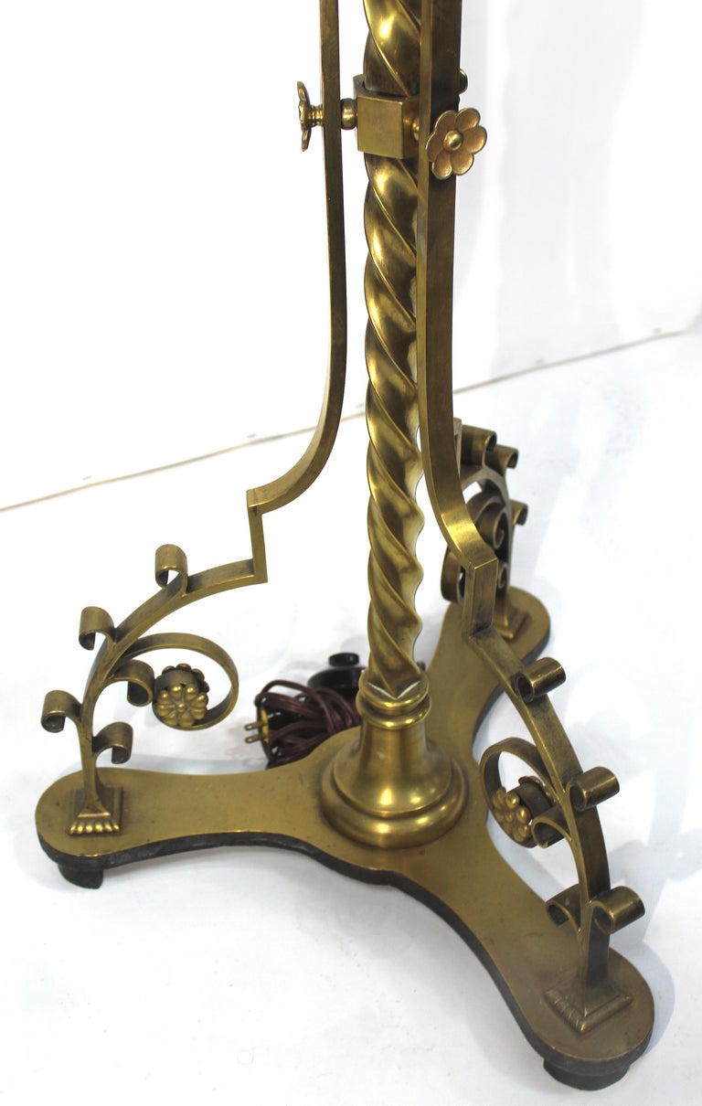 Early 1900s Solid Brass Floor Lamp with Brass Dome Shade For Sale at ...