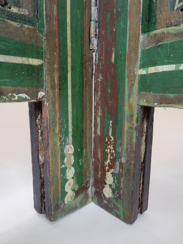 Early 1900s Swedish Folk Art Window Shutters Screen with Hand Painted ...