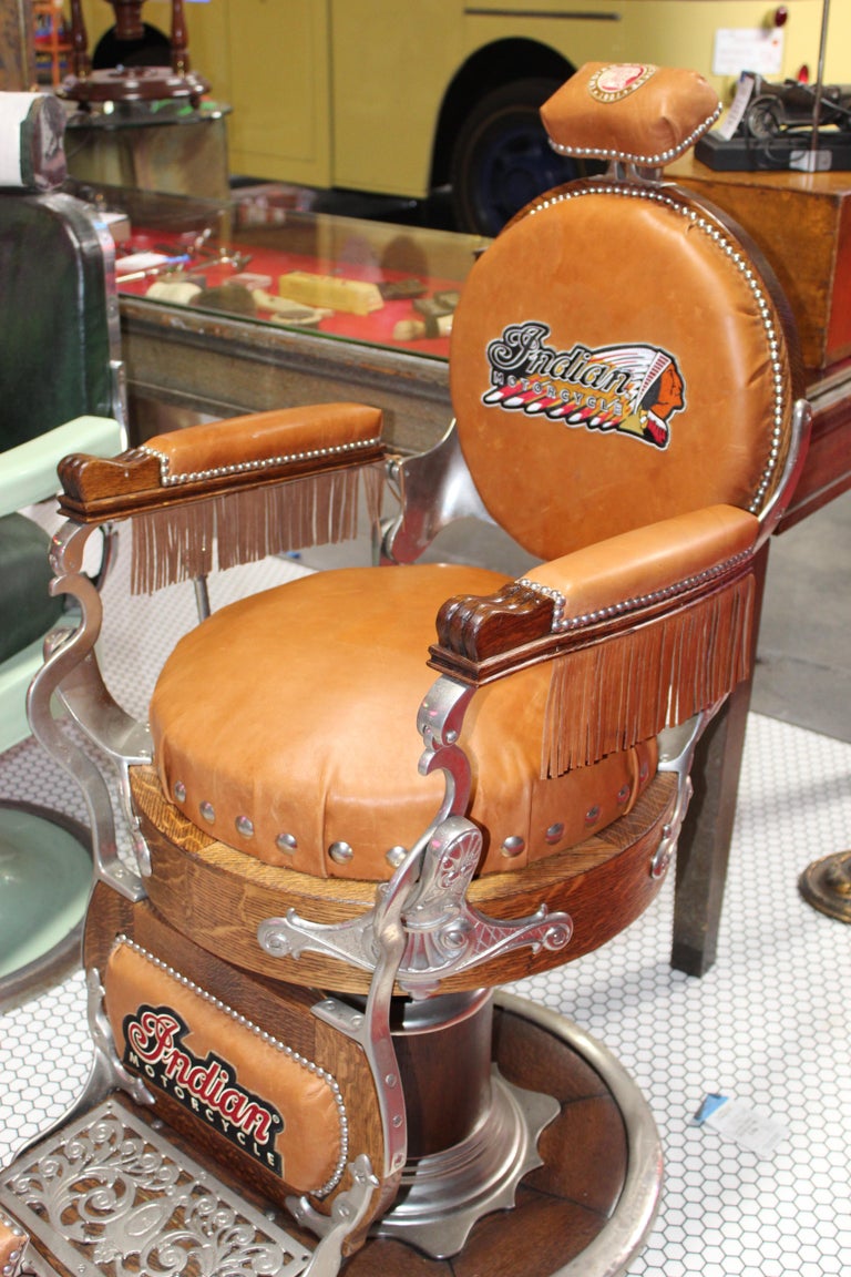 Early 1900s Theo A Kochs Wood Barber Chair For Sale at 1stDibs