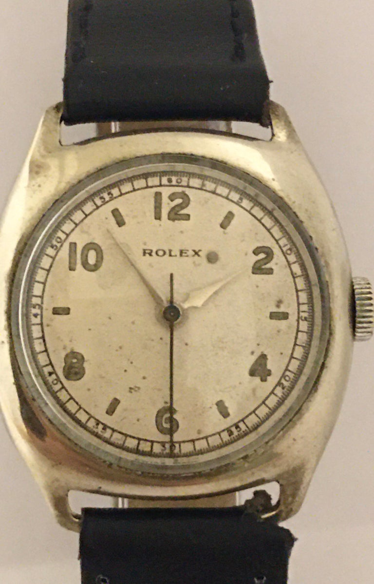 Early 1930s Rolex Bubble Back Stainless Steel with Sweep Seconds Watch ...