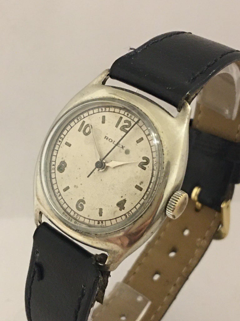 Early 1930s Rolex Bubble Back Stainless Steel with Sweep Seconds Watch ...