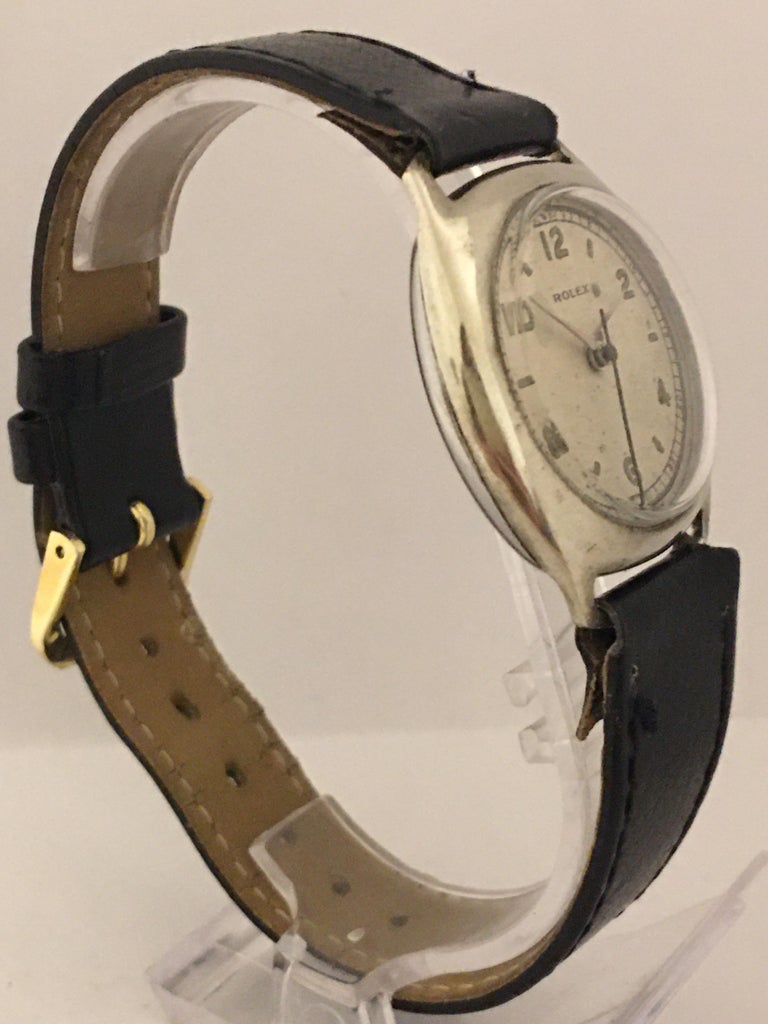 Early 1930s Rolex Bubble Back Stainless Steel with Sweep Seconds Watch ...