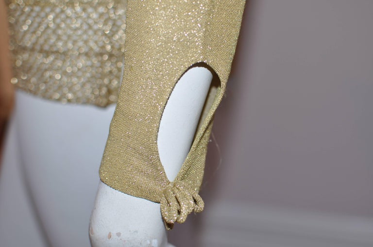 Early 1970s Leonard Paris Gold Lame Top For Sale at 1stdibs