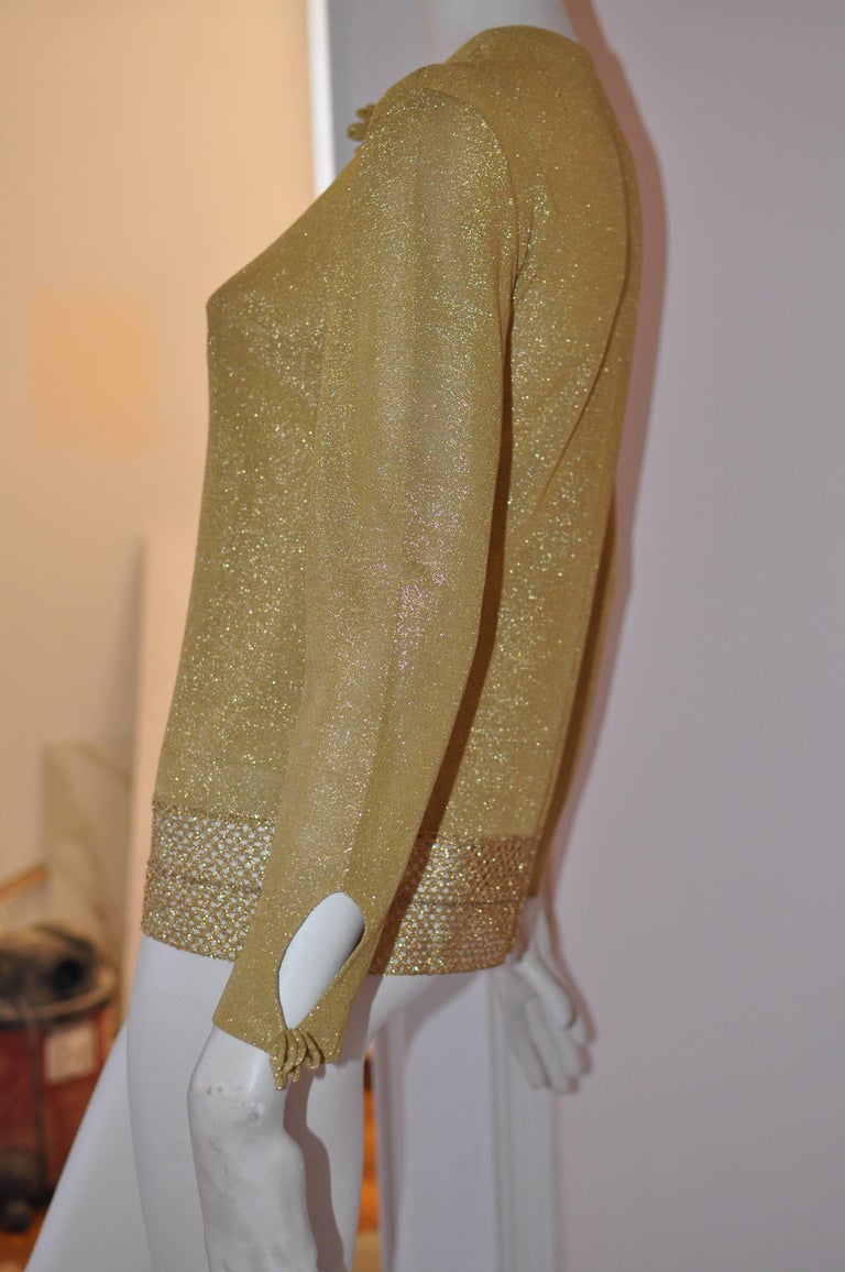 Early 1970s Leonard Paris Gold Lame Top For Sale at 1stdibs