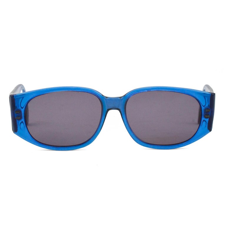 Early 1980s Sanford Hutton Colors of Optics Blue Sunglasses at 1stDibs