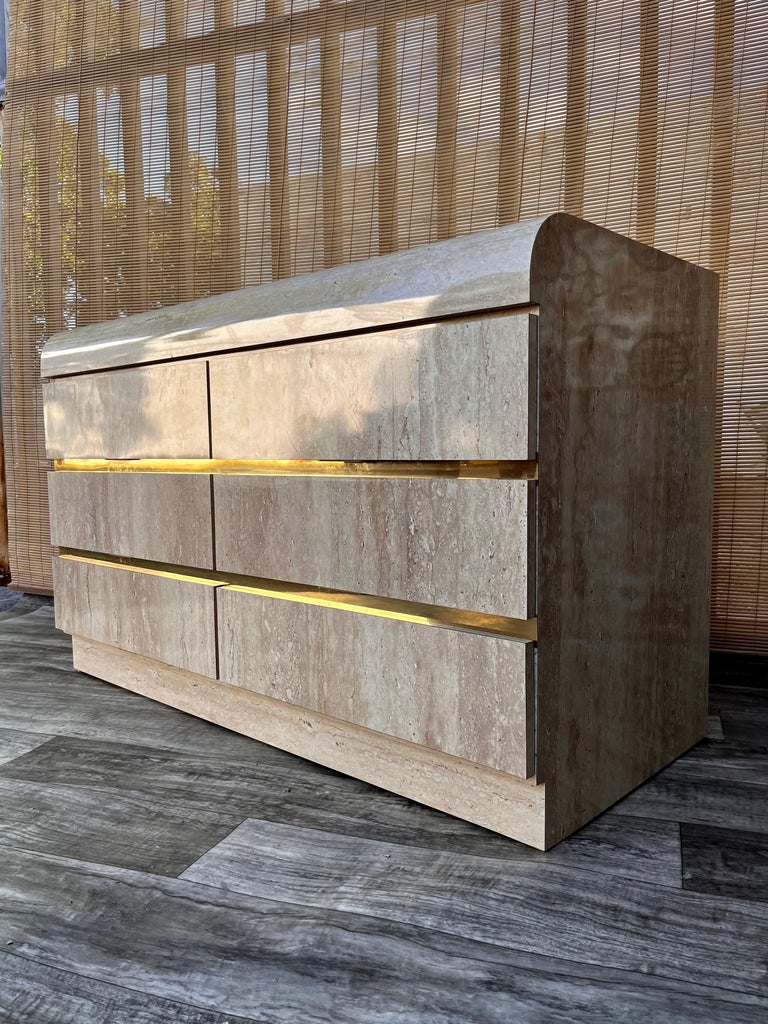 Early 1990s Postmodern Waterfall Marbleized Formica Chest of Drawers ...