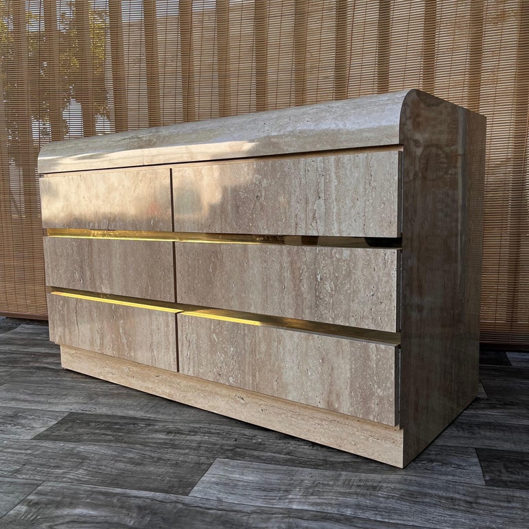 Early 1990s Postmodern Waterfall Marbleized Formica Chest of Drawers ...