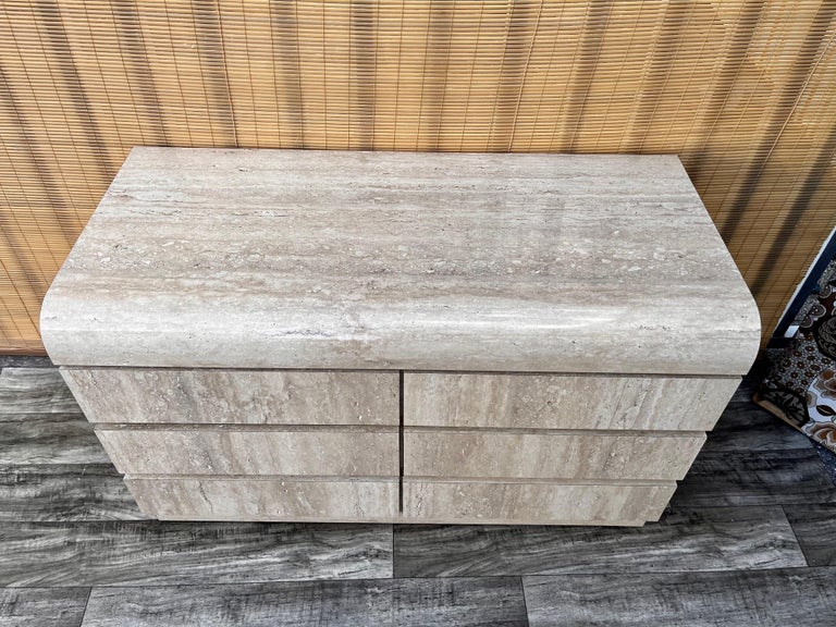 Early 1990s Postmodern Waterfall Marbleized Formica Chest of Drawers ...