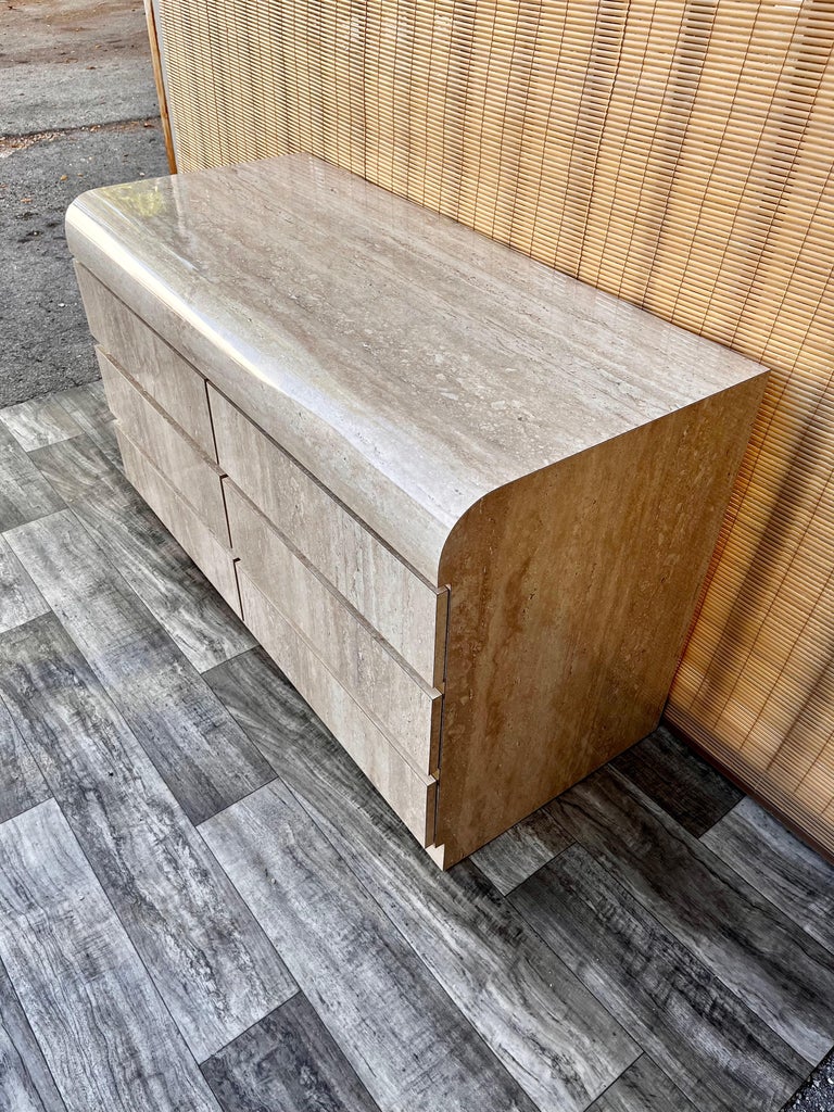 Early 1990s Postmodern Waterfall Marbleized Formica Chest of Drawers ...