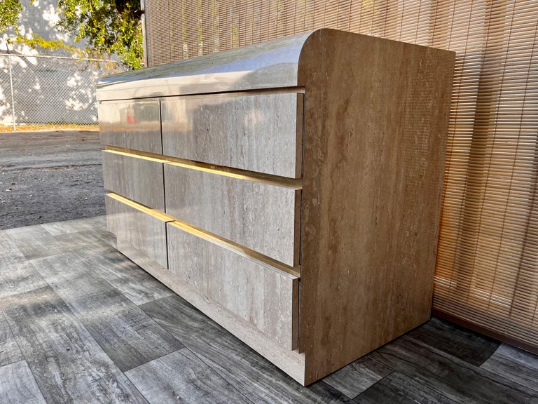 Early 1990s Postmodern Waterfall Marbleized Formica Chest of Drawers ...