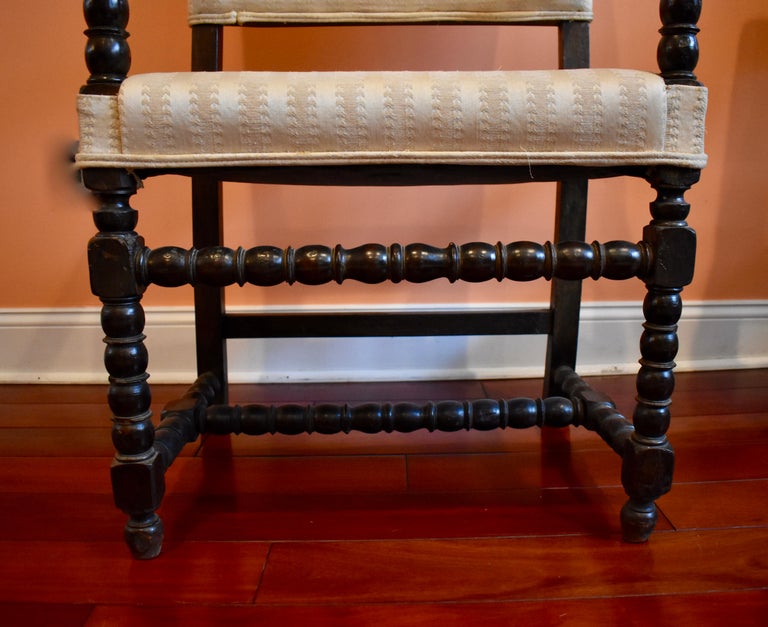 19th Century Dutch Colonial Ebonized Spindle Turned Wood Side Chairs, a ...