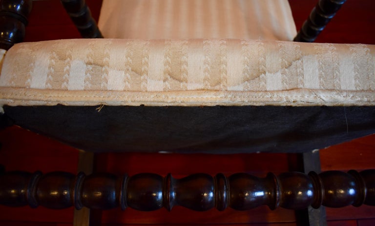 19th Century Dutch Colonial Ebonized Spindle Turned Wood Side Chairs, a ...