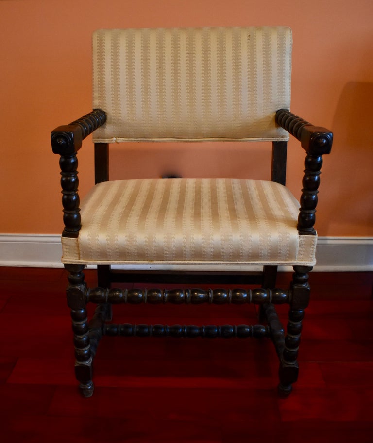 19th Century Dutch Colonial Ebonized Spindle Turned Wood Side Chairs, a ...