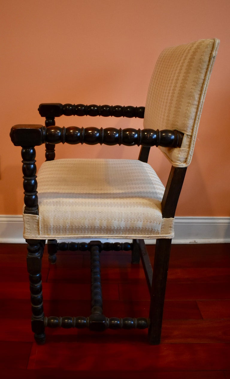 19th Century Dutch Colonial Ebonized Spindle Turned Wood Side Chairs, a ...