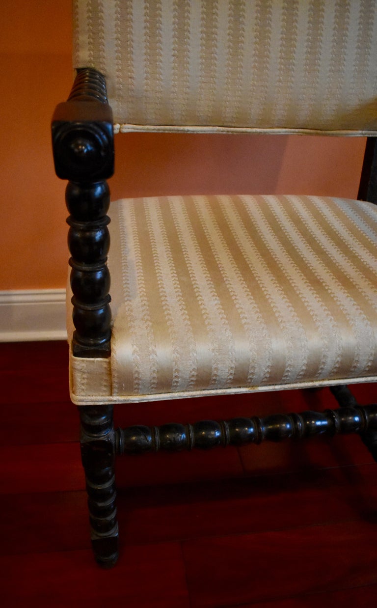 19th Century Dutch Colonial Ebonized Spindle Turned Wood Side Chairs, a ...