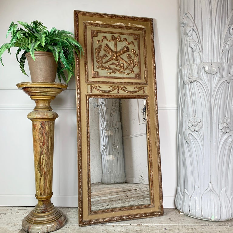 Early 19th C French Gilt Trumeau Mirror For Sale at 1stDibs