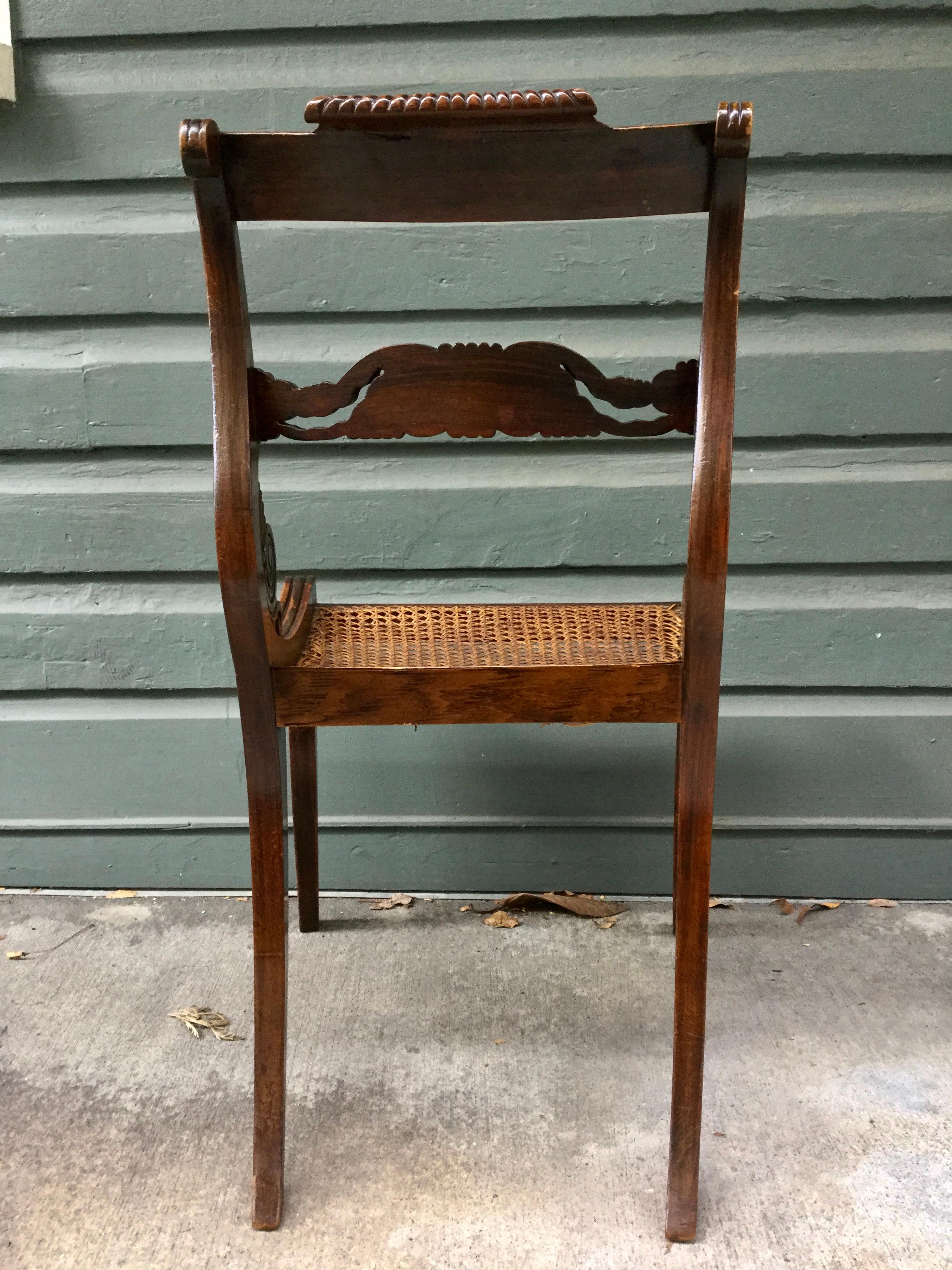 Early 19th Century Set of Four Regency Faux Grained Painted Cane Set ...