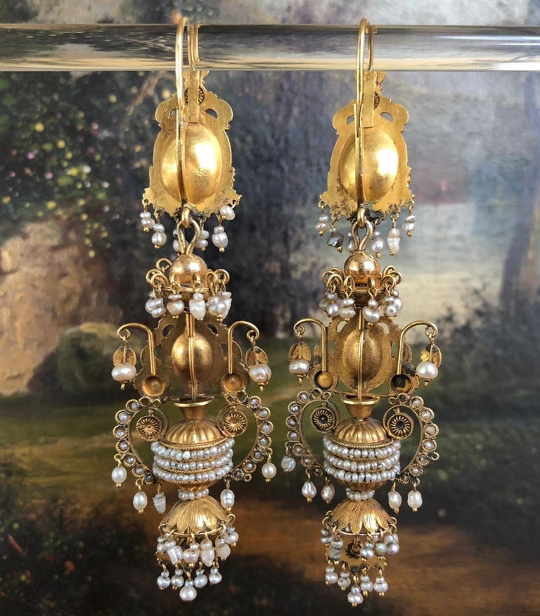 Early 19th Century Spanish Foil Backed Rock Crystal and Seed Pearl ...