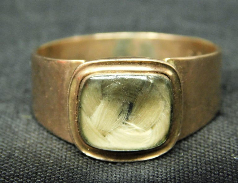 Early 19th Century 10k Gold Georgian Momento Mori Ring Inset Blonde ...
