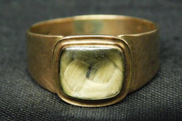 Early 19th Century 10k Gold Georgian Momento Mori Ring Inset Blonde ...