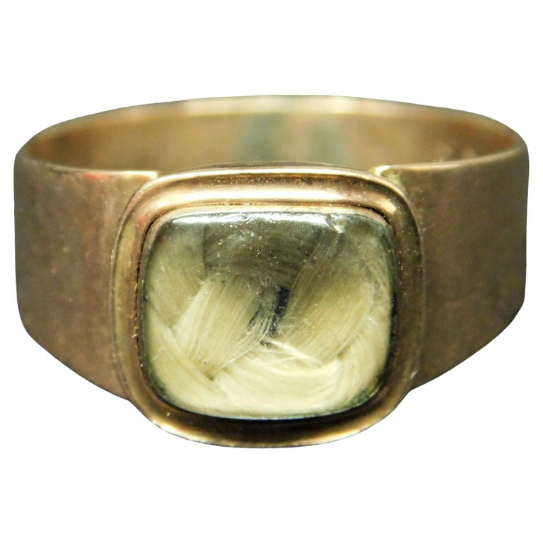 Early 19th Century 10k Gold Georgian Momento Mori Ring Inset Blonde ...