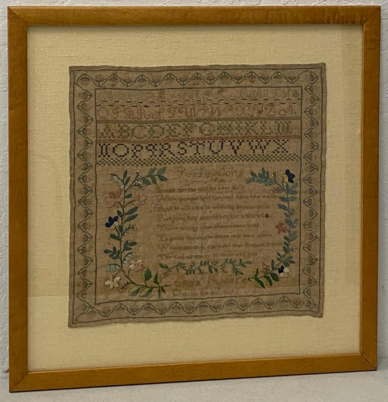 Early 19th Century Alphabet "Reflections" Sampler, circa 1829 at 1stDibs