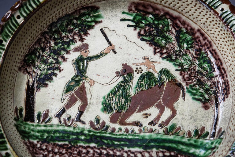 Early 19th Century Alsace Slipware Plate For Sale at 1stDibs