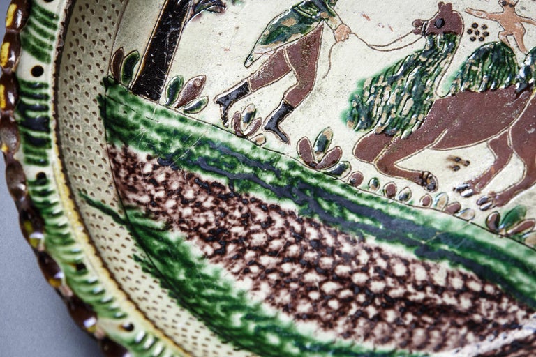 Early 19th Century Alsace Slipware Plate For Sale at 1stDibs