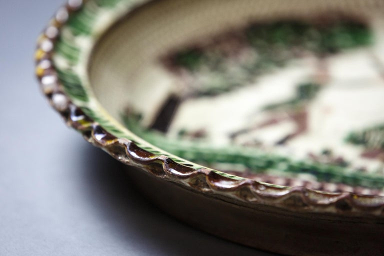 Early 19th Century Alsace Slipware Plate For Sale at 1stDibs