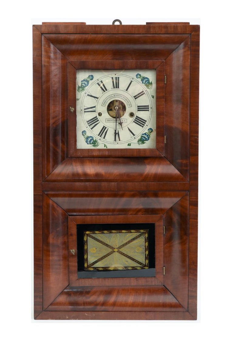 Early 19th Century American Bristol Walnut Case Wall Clock For Sale at ...