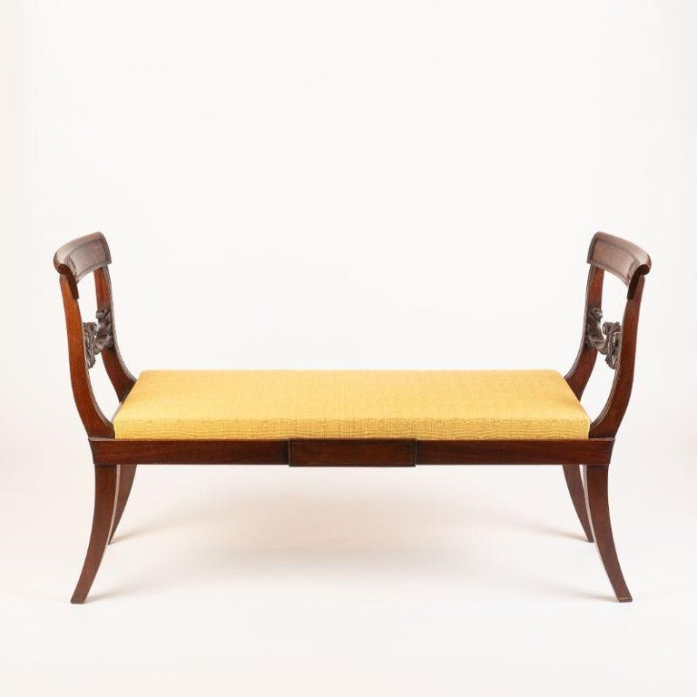 Early 19th Century American Mahogany Chair Back Window Bench For Sale ...