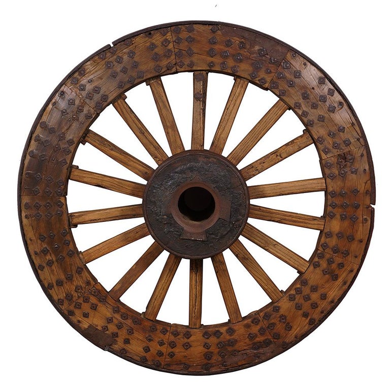 Early 19th Century Antique Chinese Large Country Wagon Wheel For Sale ...