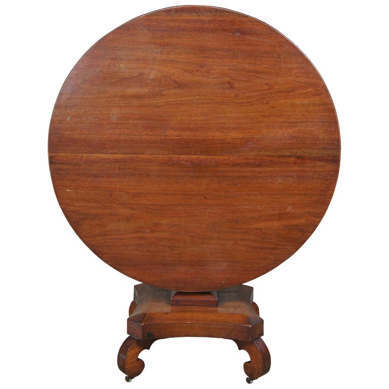 Early 19th Century Antique Regency Solid Mahogany Tilt-Top Round Tea ...