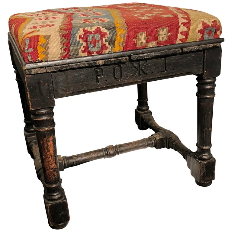 Early 19th Century Antique Russian Stool Or Ottoman Pouf at 1stDibs