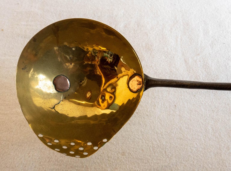 Early 19th Century Brass Ladle with Pierced Edge for Straining and ...