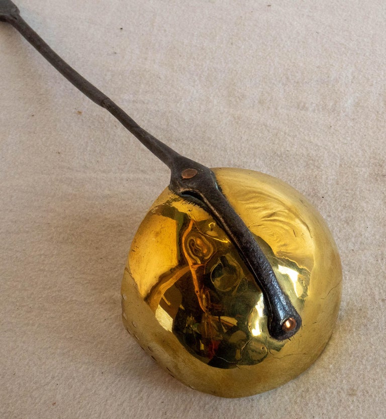 Early 19th Century Brass Ladle with Pierced Edge for Straining and ...