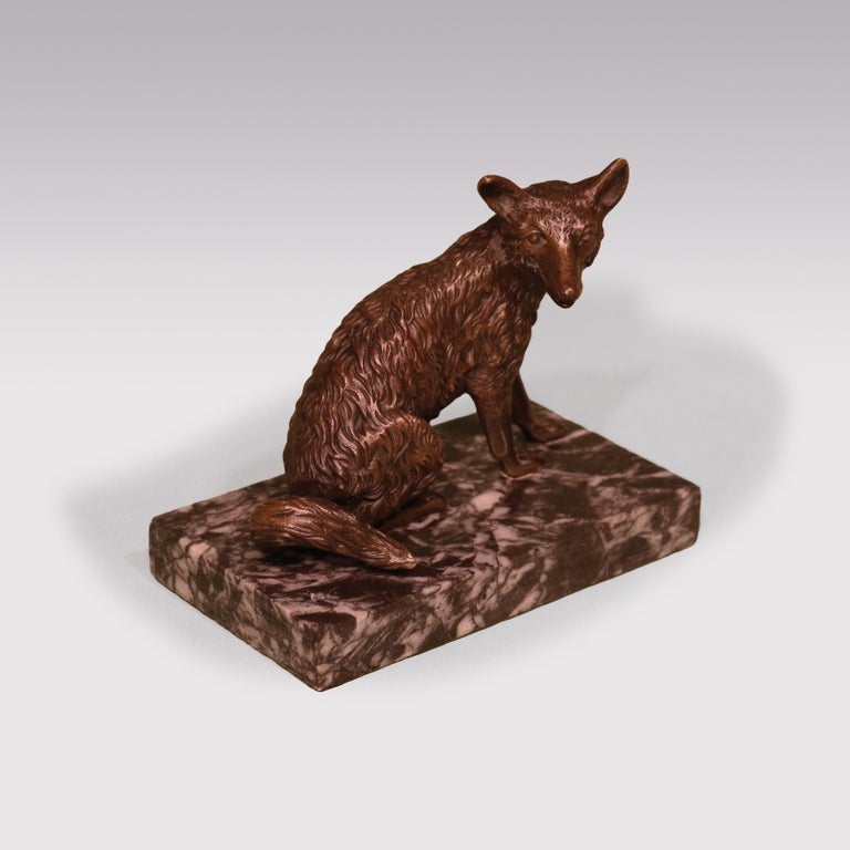 Early 19th Century Bronze Fox Paper Weight Cardholder For Sale at 1stDibs
