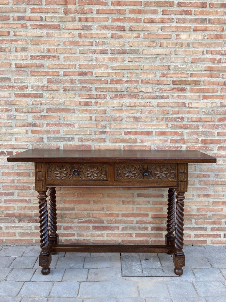 Early 19th Century Carved Walnut Wood Catalan Spanish Console Table at ...