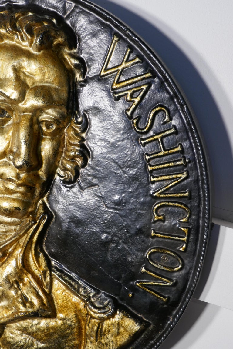 Early 19th Century Cast Iron Bust Portrait Plaque of George Washington ...