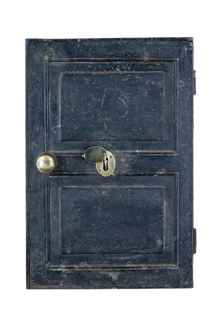 Early 19th Century Cast Iron Safe in Original Paint For Sale at 1stDibs