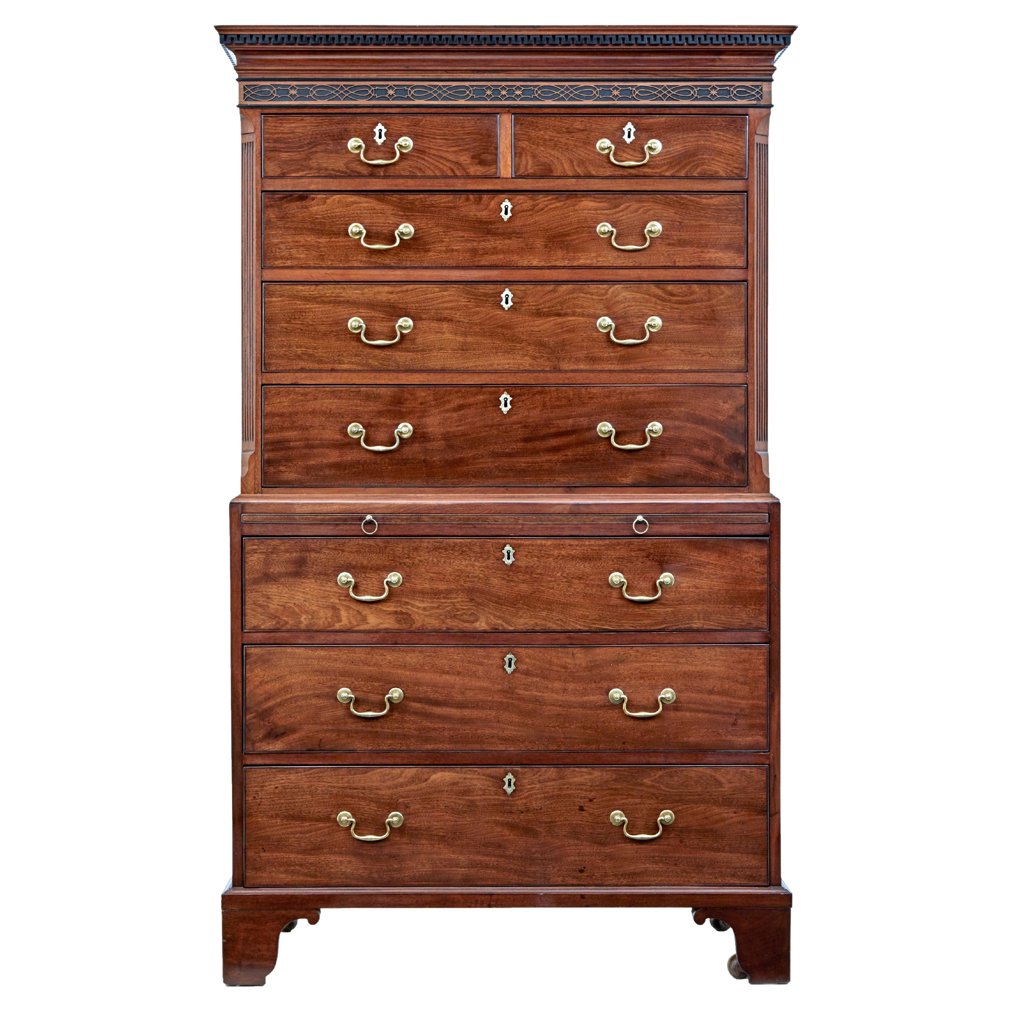 19th Century French inlaid mahogany 6 drawer inlaid chest For Sale at ...