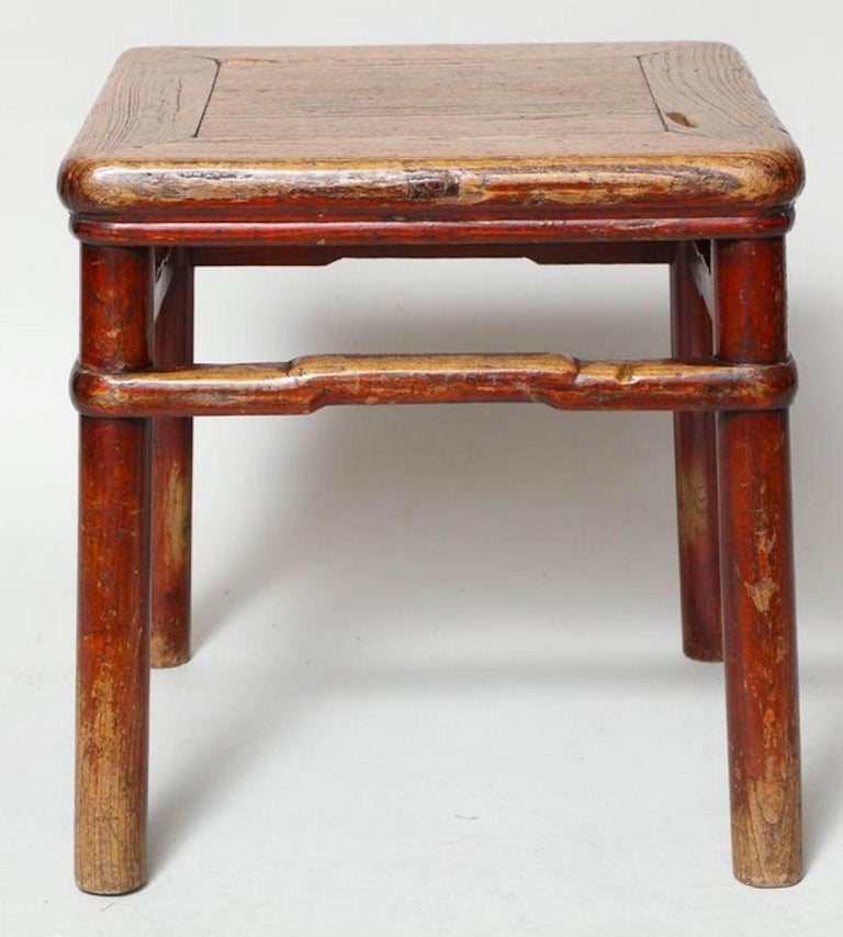 Early 19th Century Chinese Elm Stool For Sale at 1stDibs