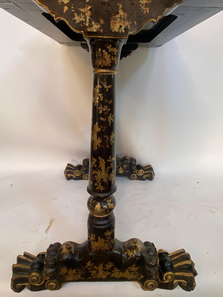 Early 19th Century Chinese Export Lacquer and Gilt Sew Working Table ...
