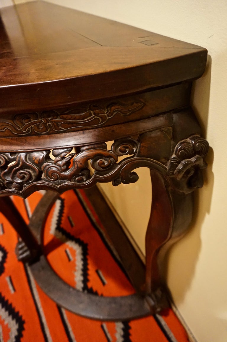 Early 19th Century Chinese Hand Carved Semilunar Half Moon Console ...